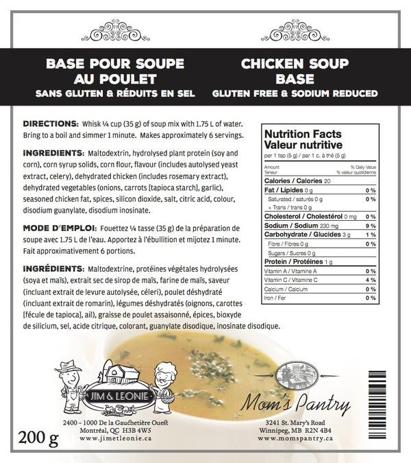 Chicken Soup Base (Gluten Free & Sodium Reduced) - Mom's Pantry